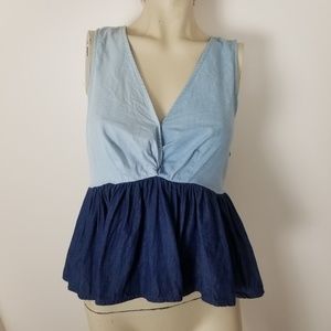 True Craft | Tops | True Craft Chambraydenim Peplum Top | Poshmark